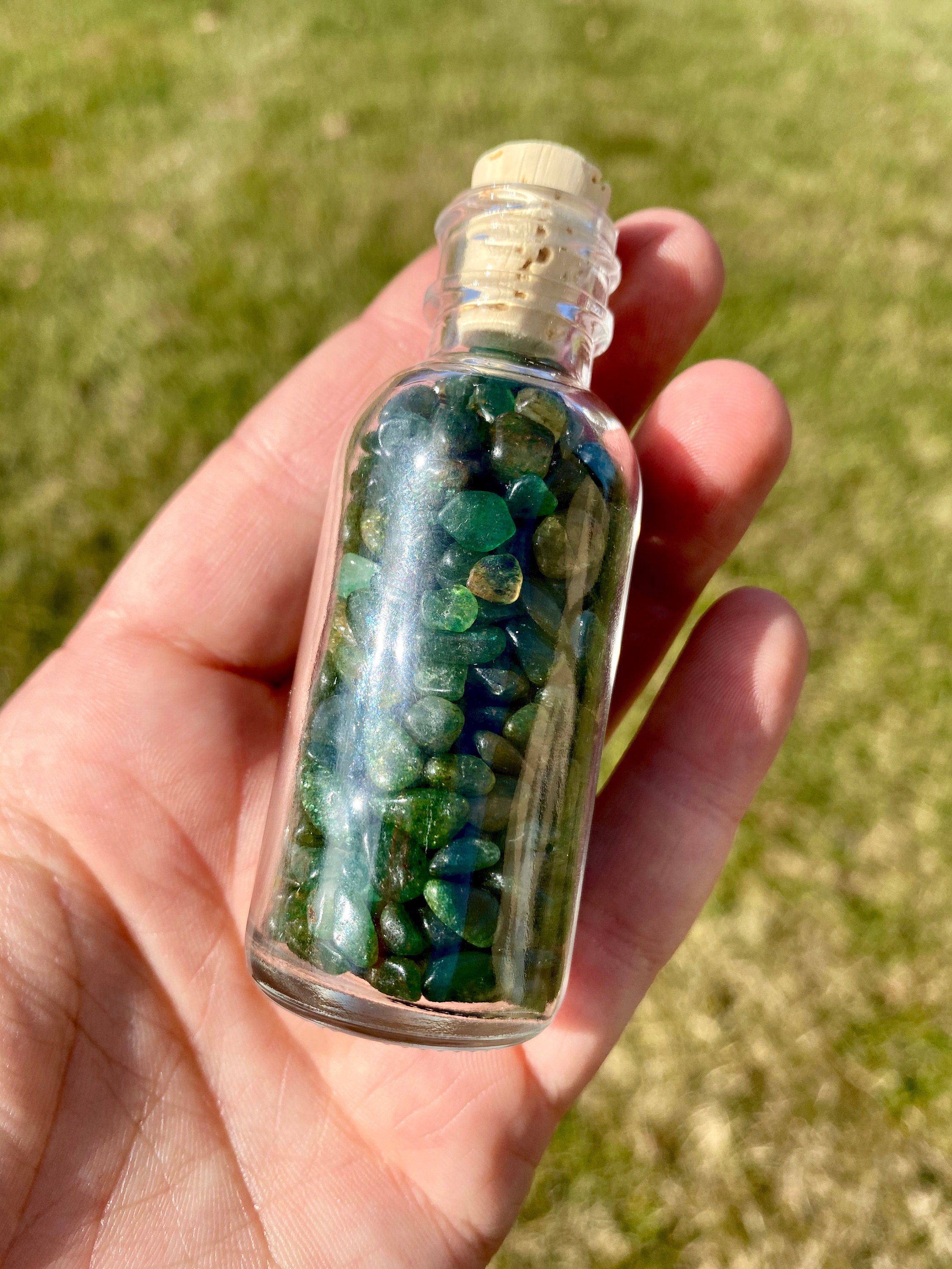 Emerald Crystal Bottle AA Grade Natural Emerald Stone Bottle | Etsy