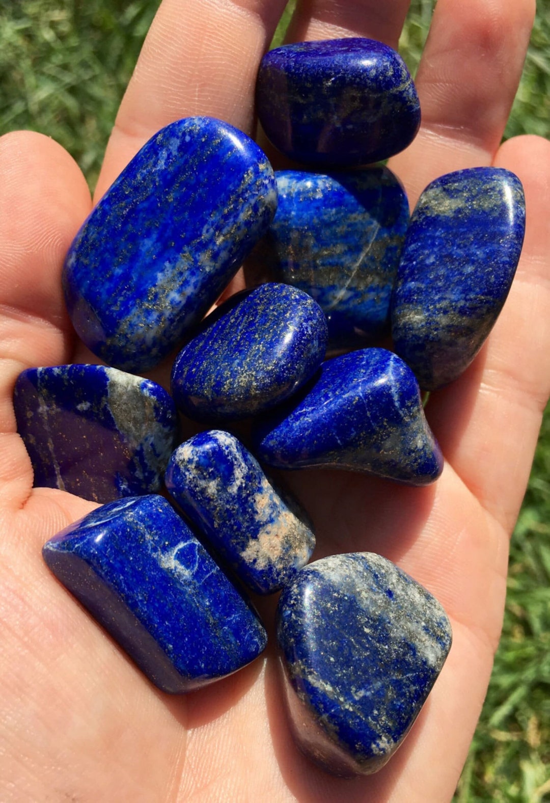 Lapis Lazuli Tumbled Stone - Grade A - Tumbled Lapis Lazuli Crystal ...