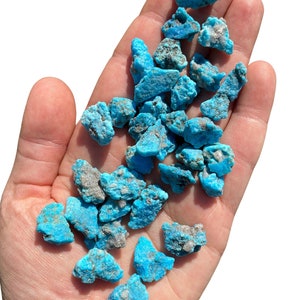 Raw Blue Turquoise Stone (0.3" - 1.5") - Grade A - Blue Turquoise ...
