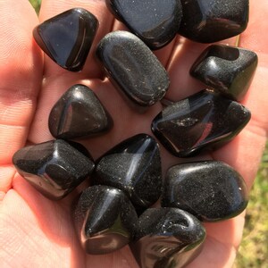 Apache Tears Tumbled Stone - Tumbled Apache Tears Crystal - Volcanic Black Obsidian - Polished ...