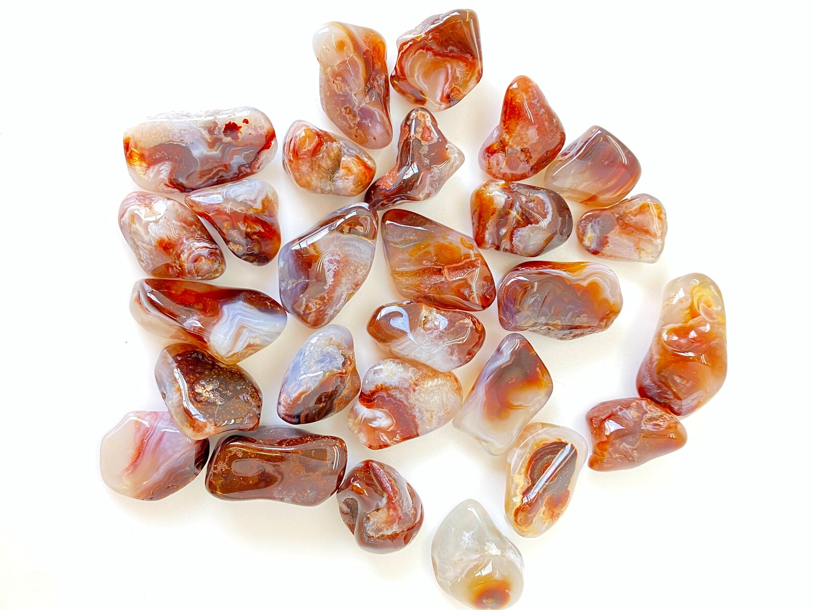 Mexican Fire Agate Stone 0.5 1.75 Fire Agate Crystal Polished Tumbled ...