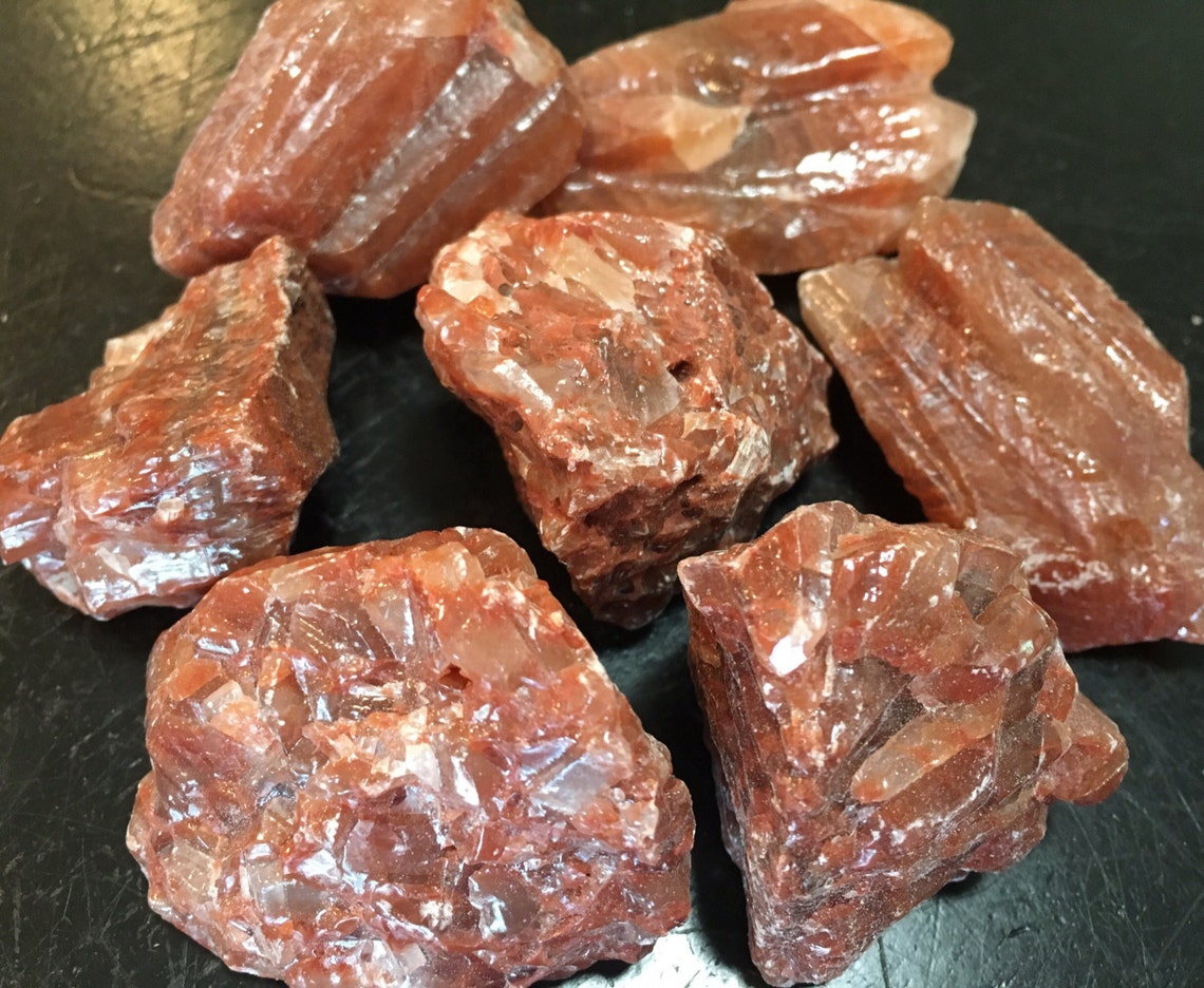 Raw Red Calcite Rough Red Calcite Raw Red Calcite Stone - Etsy