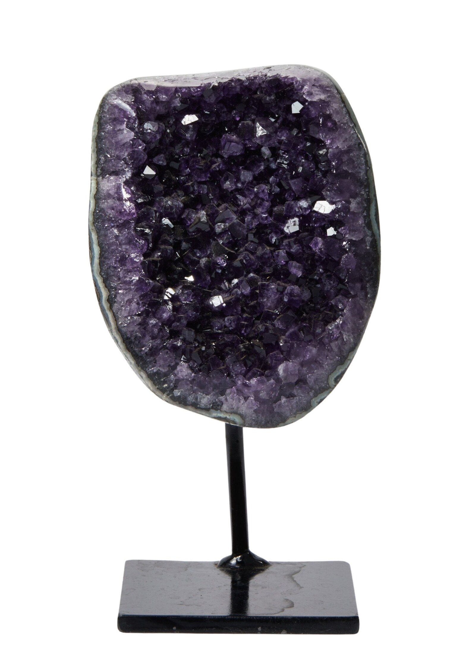 Raw Amethyst Cluster With Metal Stand Raw Amethyst Crystal - Etsy
