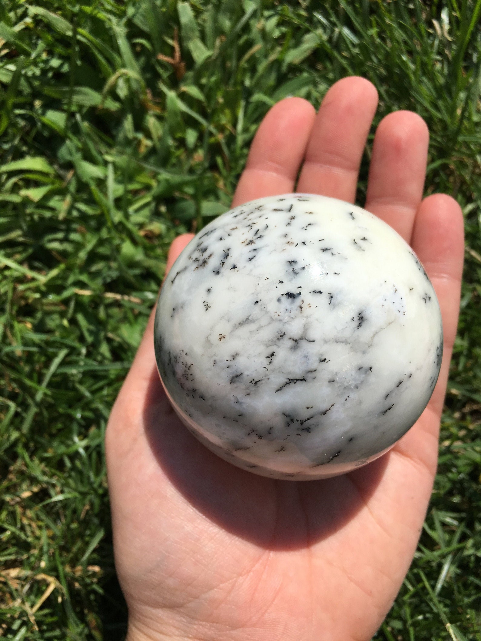 Dendritic Opal Stone Sphere - Polished Dendrite Opal Sphere - Crystal ...