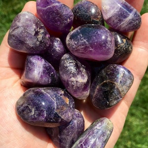 Amethyst Tumbled Crystal - Tumbled Amethyst Stone - Multiple Sizes ...
