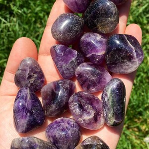 Amethyst Tumbled Crystal - Tumbled Amethyst Stone - Multiple Sizes ...