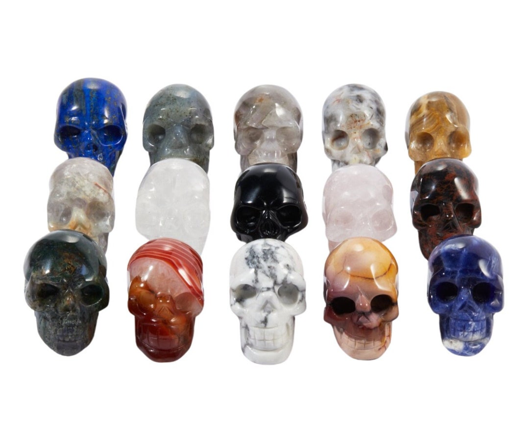 Hand Carved Crystal Skull (15 Options!) - Stone Skull Decor - Skull ...