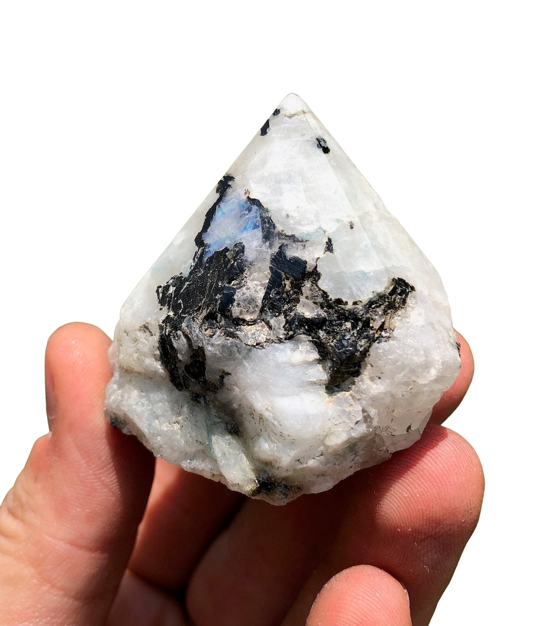 Rainbow Moonstone Point standing Moonstone Crystal Point Rainbow ...