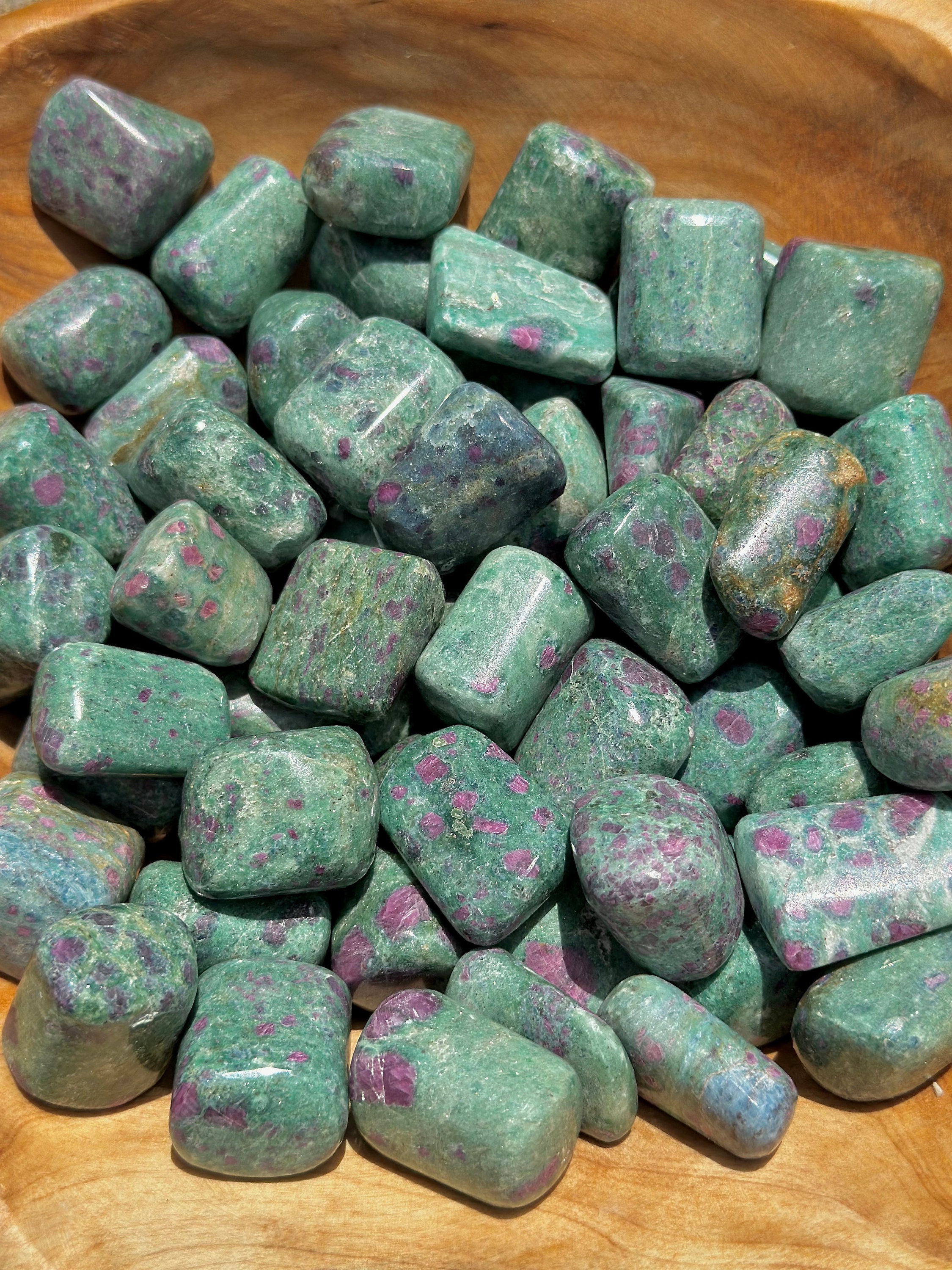 Ruby in Fuchsite Stone (0.5" - 1.75") Grade A Tumbled Ruby in Fuchsite ...