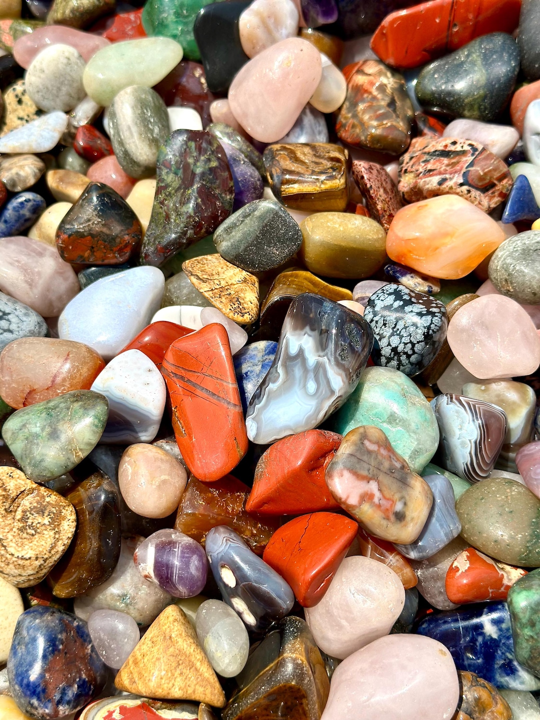Mixed Gemstone Tumbled Stones - Multiple Sizes Available - Mixed ...