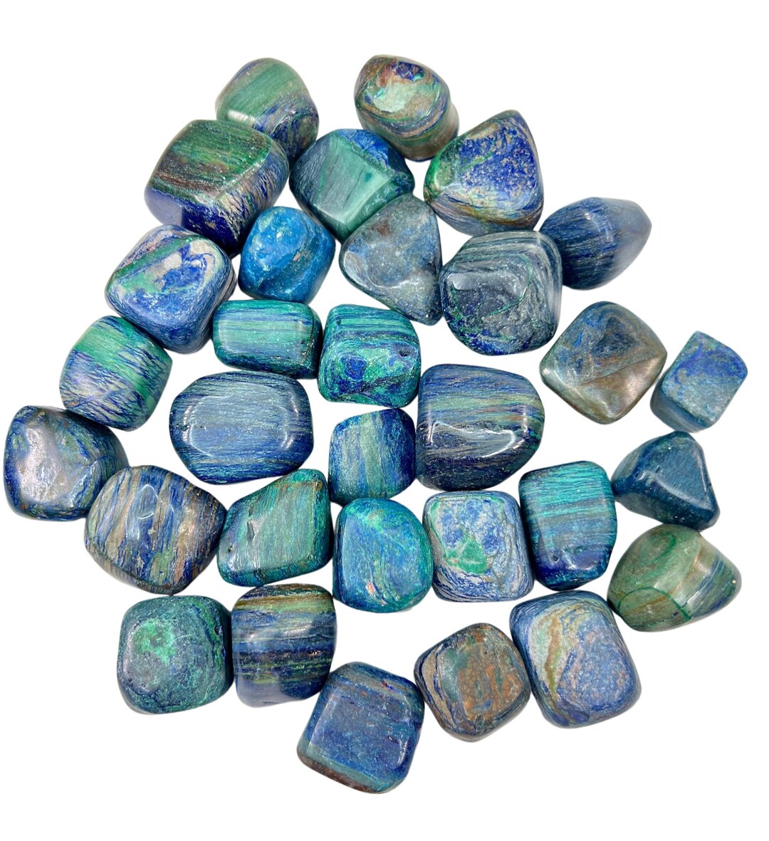 Azurite Tumbled Crystal Tumbled Azurite Stone Multiple - Etsy