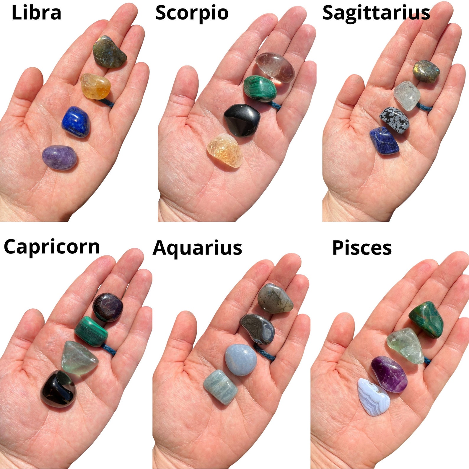 Zodiac Crystal Set 12 Zodiac Signs Crystal Set Healing Crystals ...