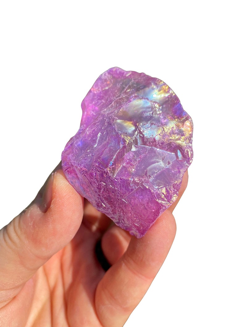 Raw Fuchsia Aura Quartz Crystal 12 Raw Pink - Etsy
