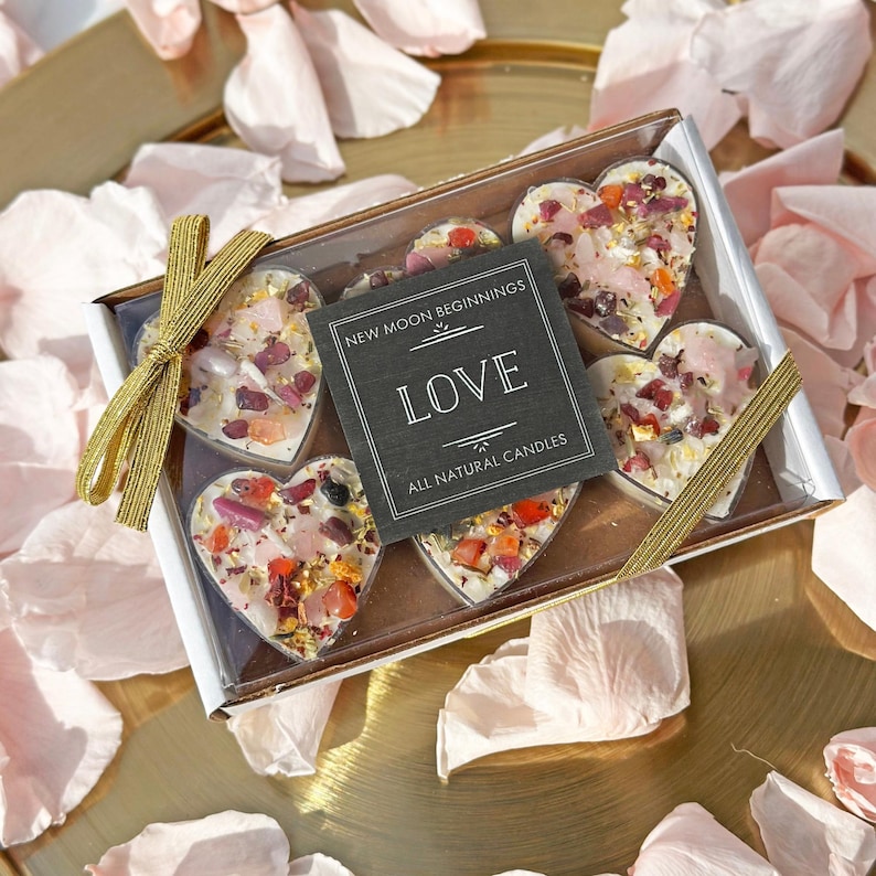 Heart Shaped Tealight Candles - Valentine's Day Candles - Crystal ...