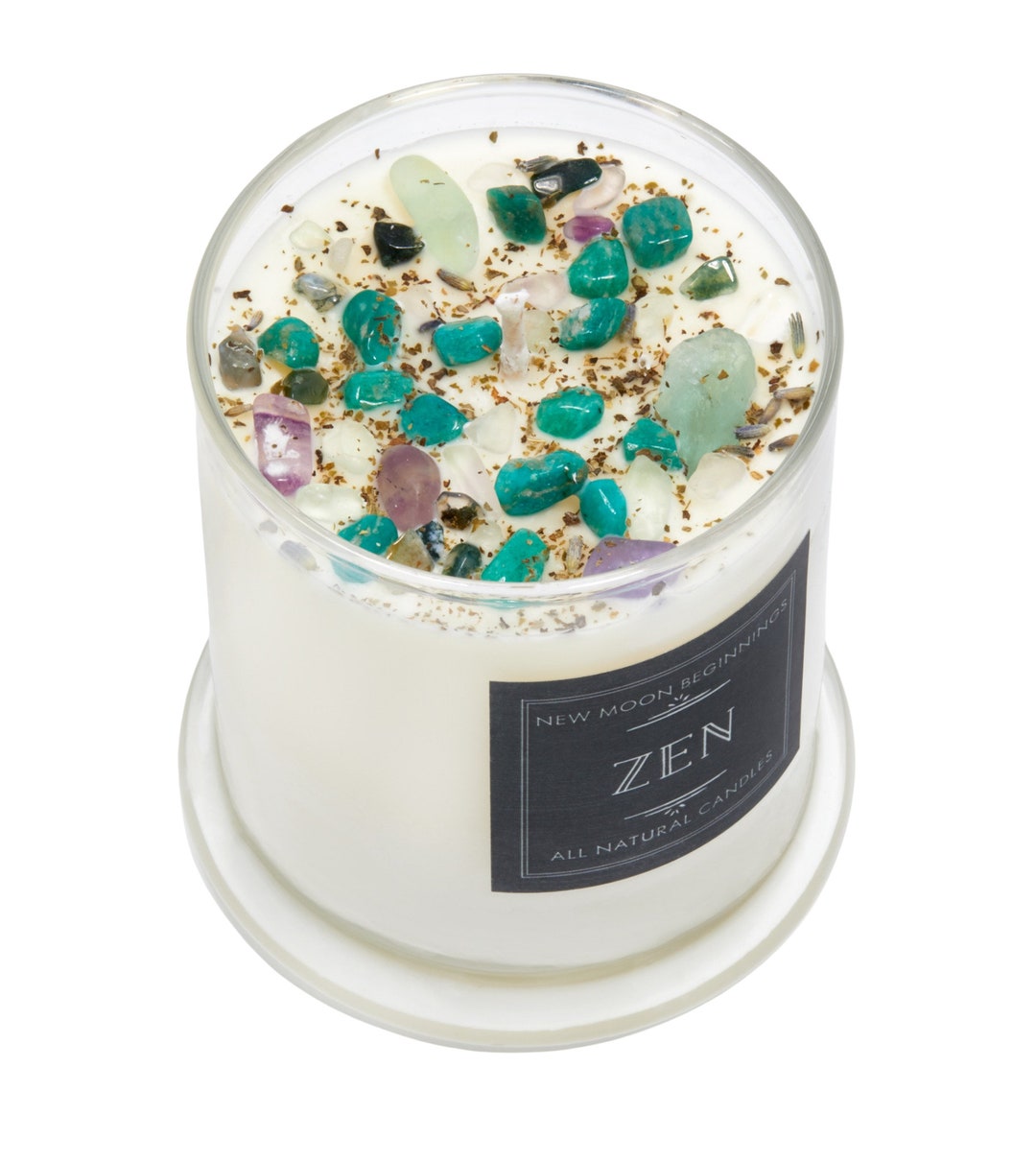 Zen Candles - Relaxation Candles - Crystal & Herb Candle - Aromatherapy ...