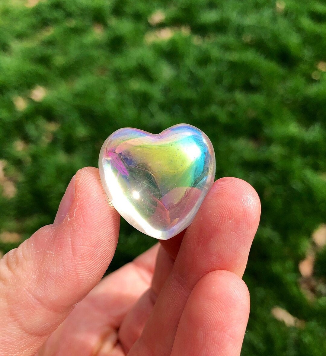 Angel Aura Quartz Crystal Heart - Tumbled Aura Quartz - Angel Aura ...