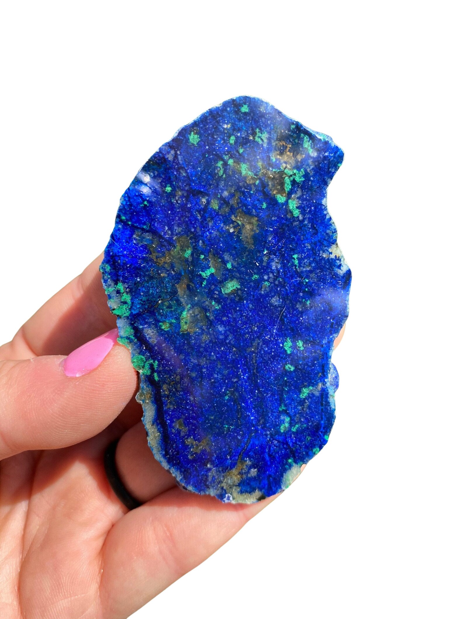 Azurite Crystal Blueberry One Side Polished Azurite Malachite Stone Raw ...
