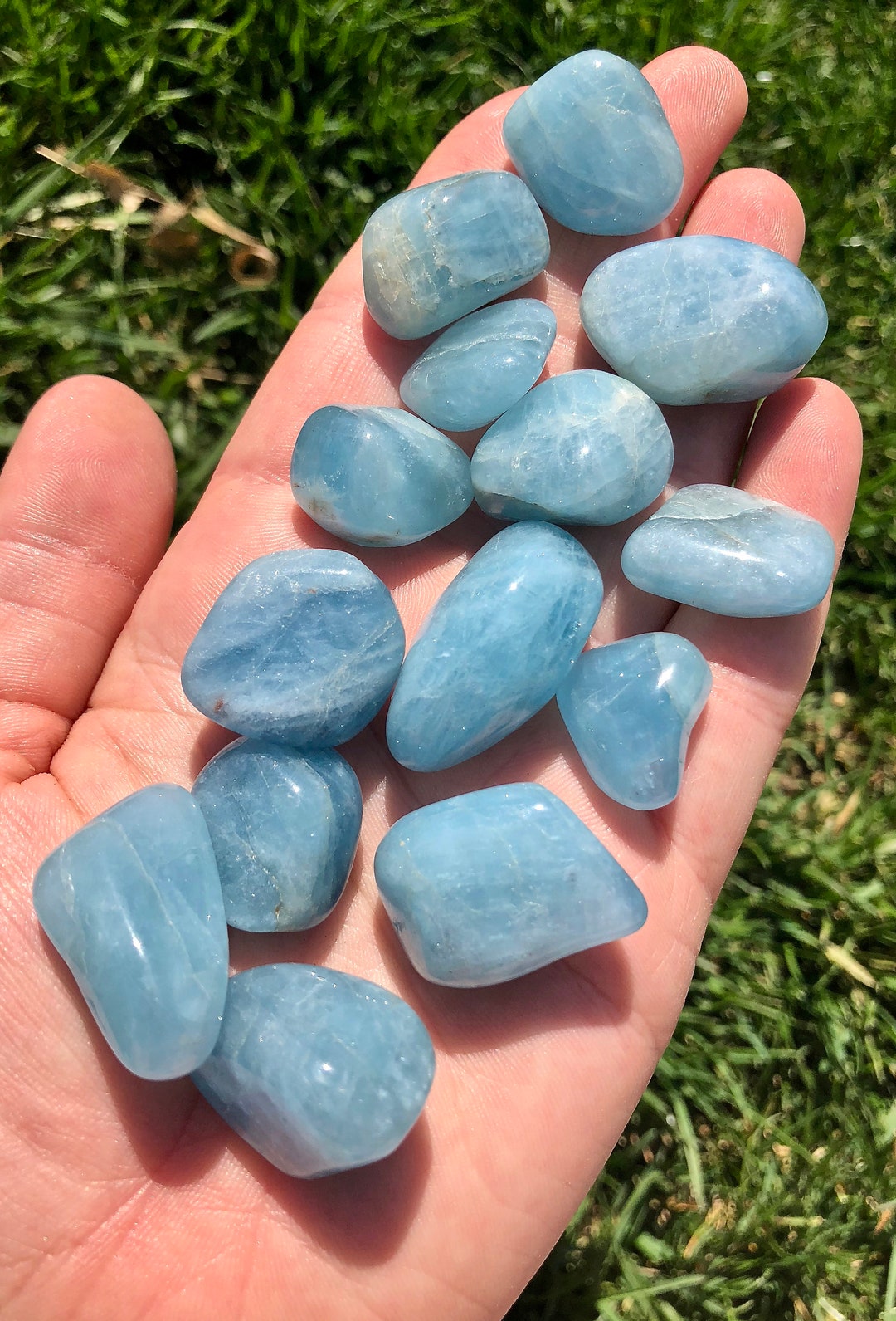 Aquamarine Tumbled Stone - Multiple Sizes Available - Tumbled ...