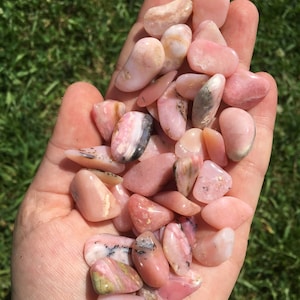 Pink Opal Tumbled Stone - Multiple Sizes Available - Peruvian Opal ...