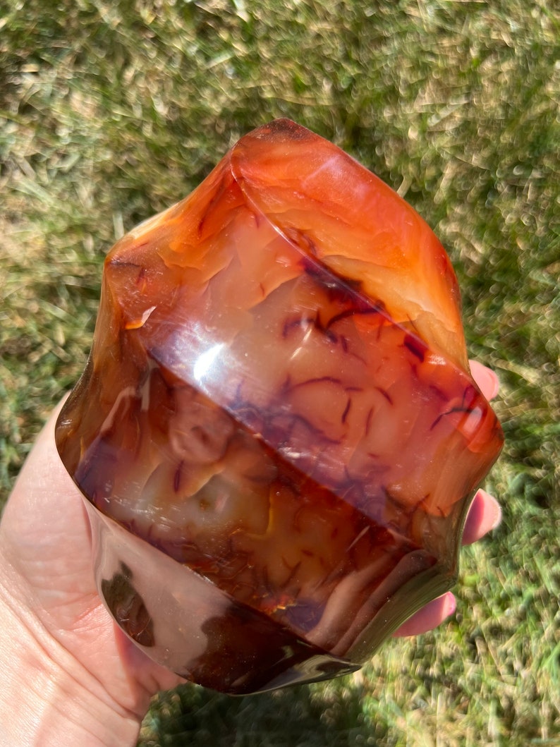 Carnelian Flame - Polished Carnelian Crystal Flame - Standing Carnelian ...
