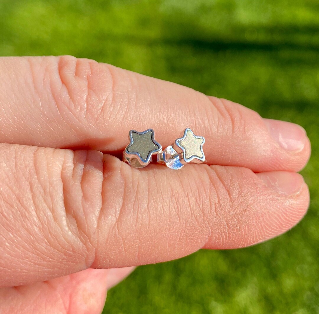 Pyrite Stone Earrings - Pyrite Star Earrings - Sterling Silver Earrings ...