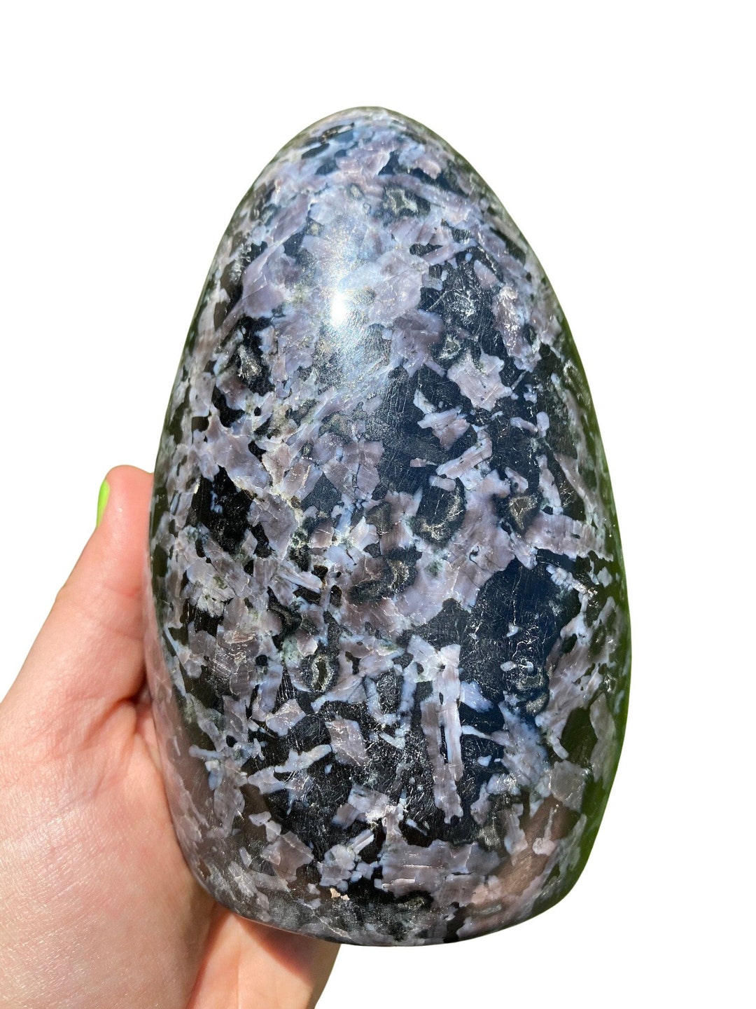 Indigo Gabbro Stone Standing Free Form - Polished Mystic Merlinite ...