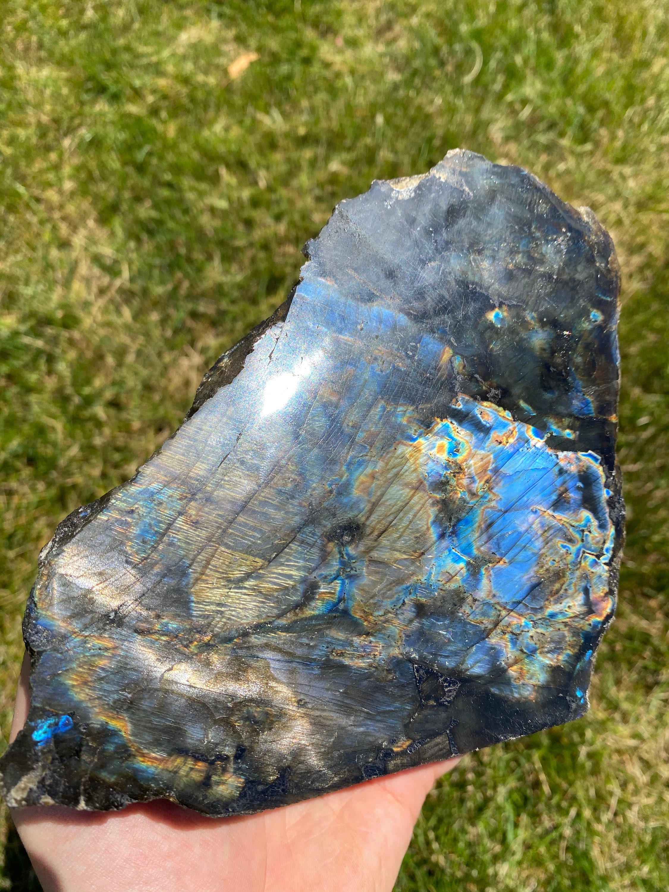 Spectrolite Standing Stone - One Side Polished Labradorite Crystal ...