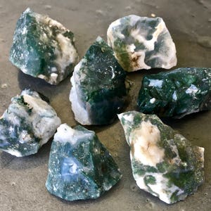 Raw Moss Agate Stone Raw Stones Raw Moss Agate Crystal - Etsy UK