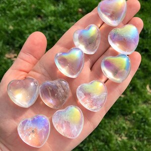 Angel Aura Quartz Crystal Heart - Tumbled Aura Quartz - Angel Aura ...