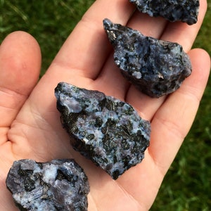 Raw Indigo Gabbro (mystic Merlinite) - Rough Mystic Merlinite Crystal ...
