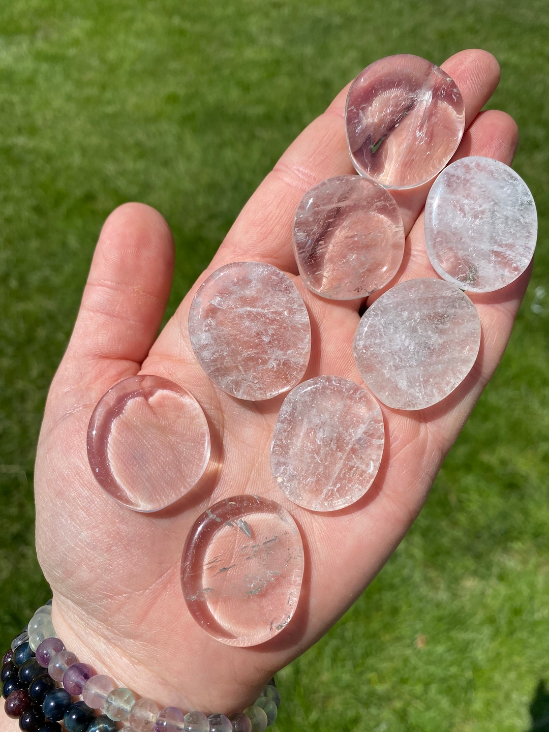Clear Quartz Crystal Worry Stone (~1" - 1.75") - Polished Clear Quartz ...