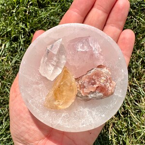 Raw Happiness & Joy Stone Set Positive Energy Crystal Set Rose Quartz ...