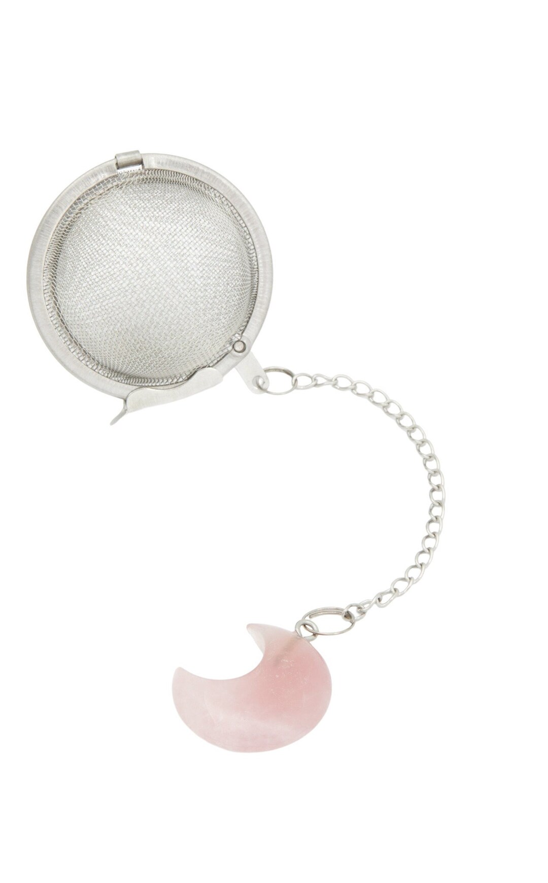 Rose Quartz Moon Shaped Crystal Tea Infuser Tea Steeper Rose Quartz ...