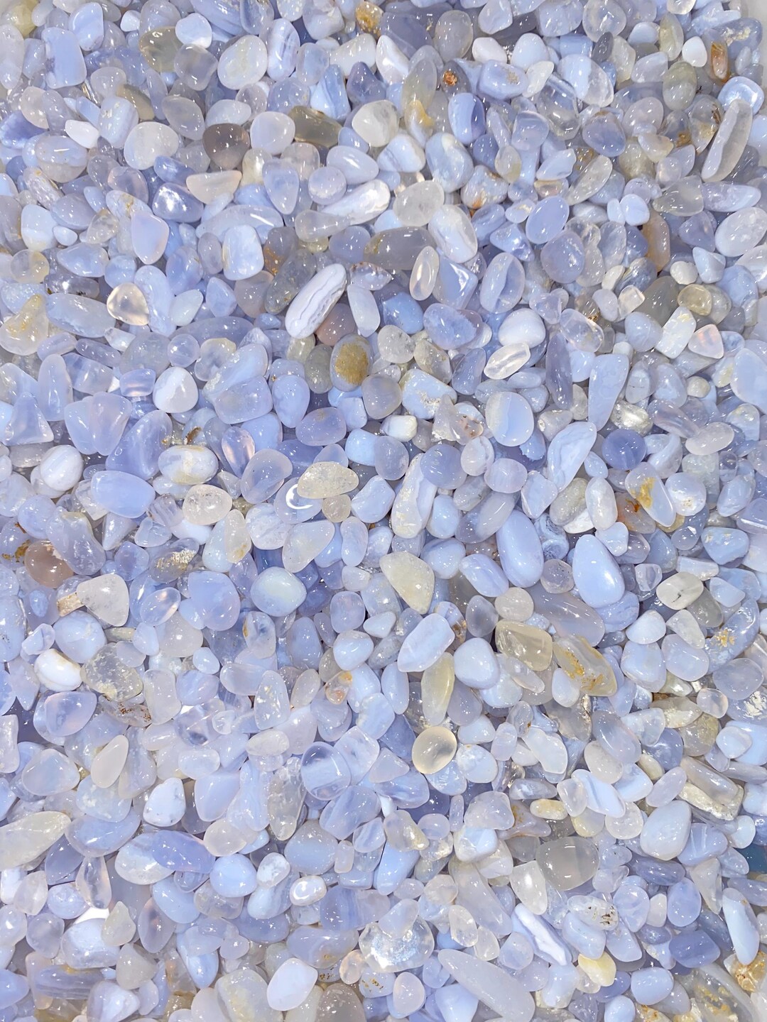 Bulk Blue Lace Agate Polished Chips (size 5mm) - 1 Lb. Polished Blue ...