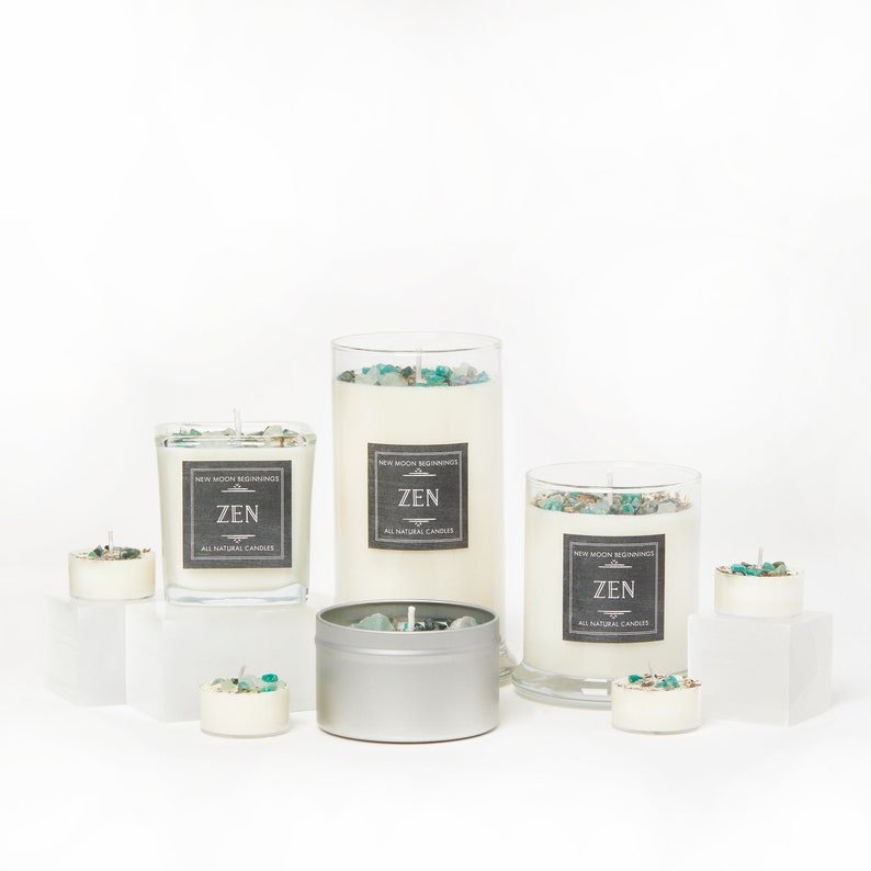 Zen Candles Relaxation Candles Crystal & Herb Candles - Etsy