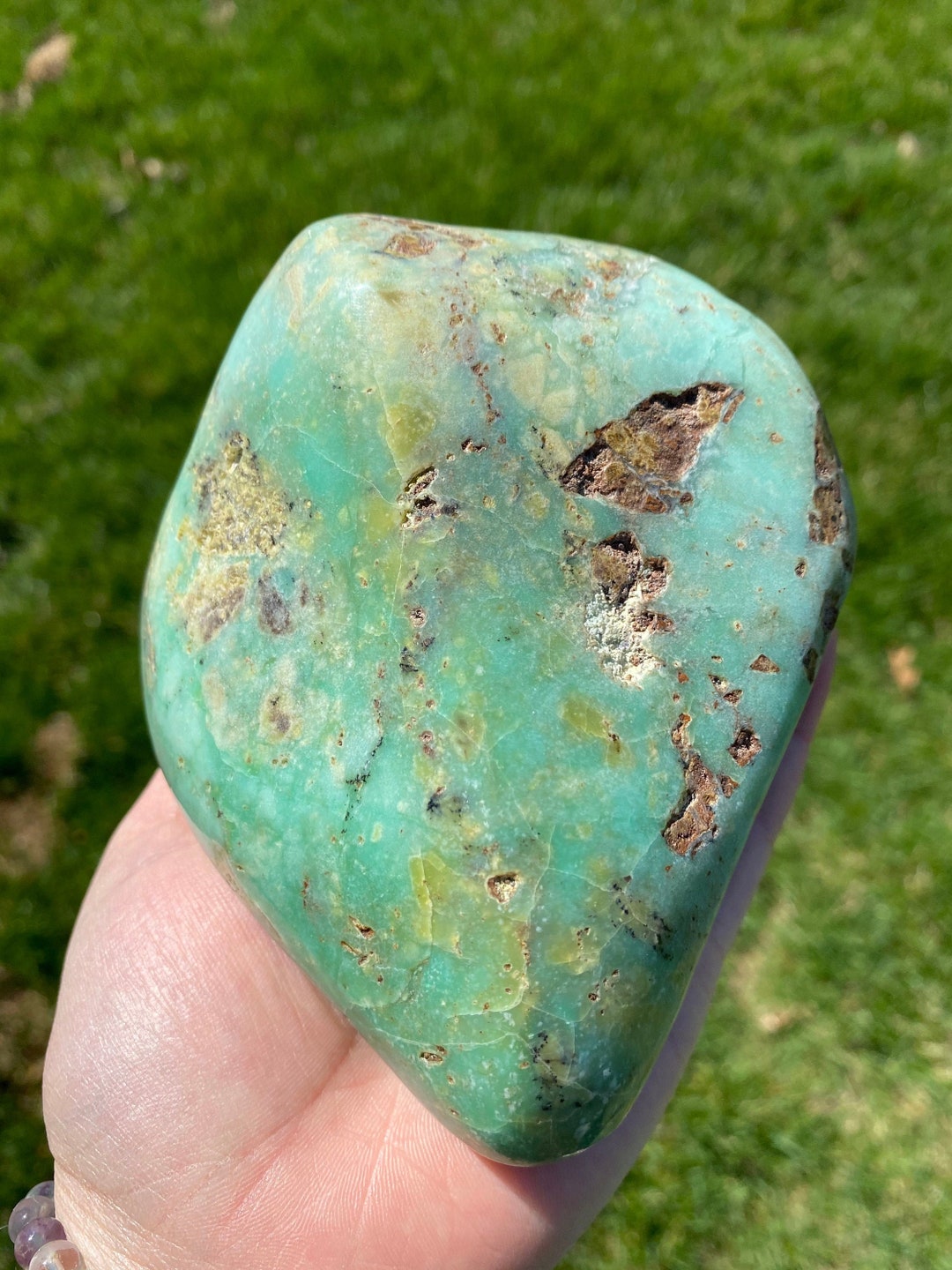 Chrysoprase Stone Freeform - Polierte Chrysopras Kristall Freeform - Chrysoprase polierte Probe ...