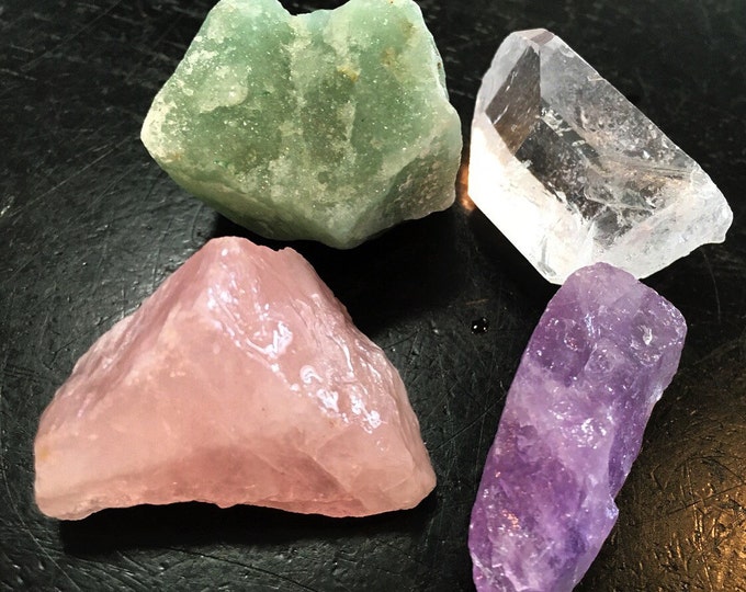 Love and Happiness Stone Set Raw Crystals and Stones Raw - Etsy
