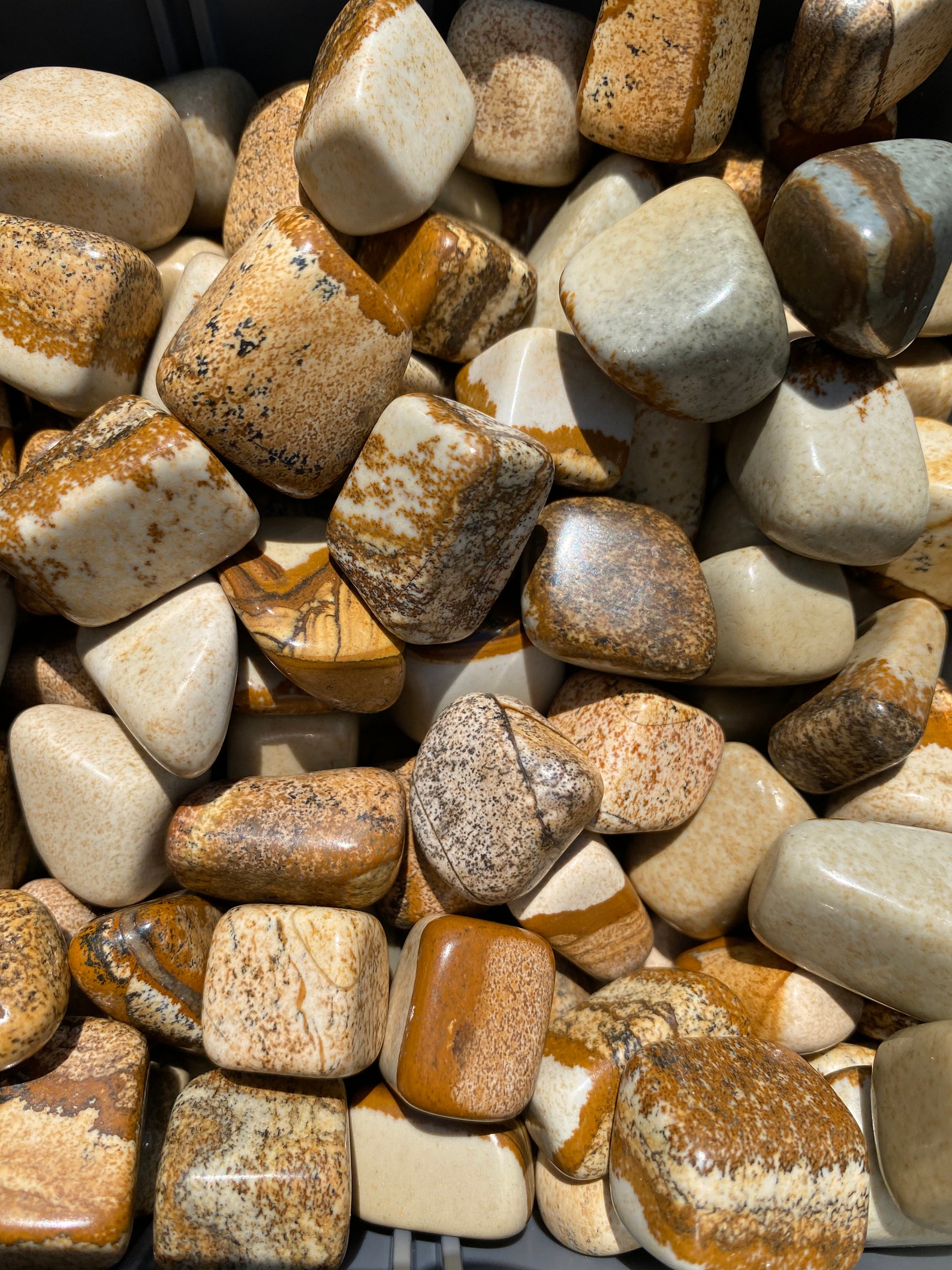 Picture Jasper Tumbled Stone - Multiple Sizes Available - Tumbled ...