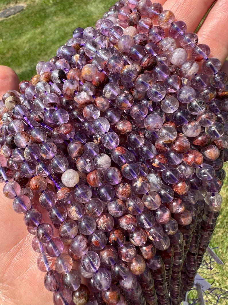 Super Seven Bead Strands - 6mm & 8mm Beads - Polished Super Seven ...