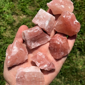 Strawberry Calcite - Rough Calcite - Raw Red Calcite Crystal - Rough Red Calcite - Natural Red ...