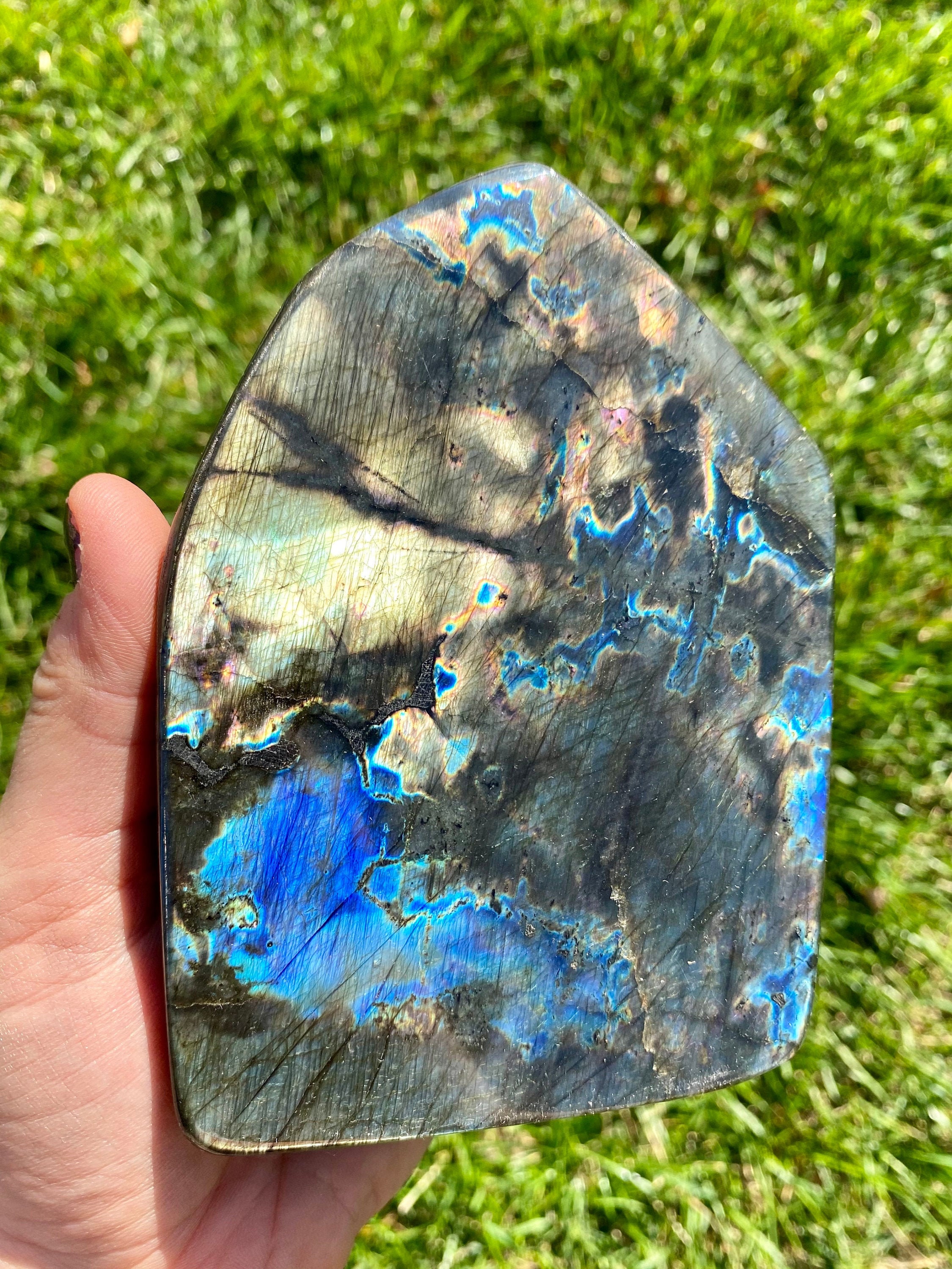 Spectrolite Standing Specimen - All Polished Labradorite Free Form ...