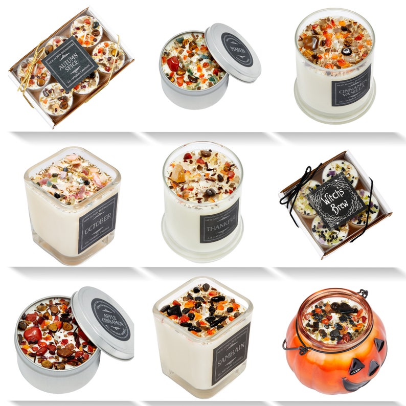 Handmade Fall and Halloween Candles Crystal Candles Gifts - Etsy