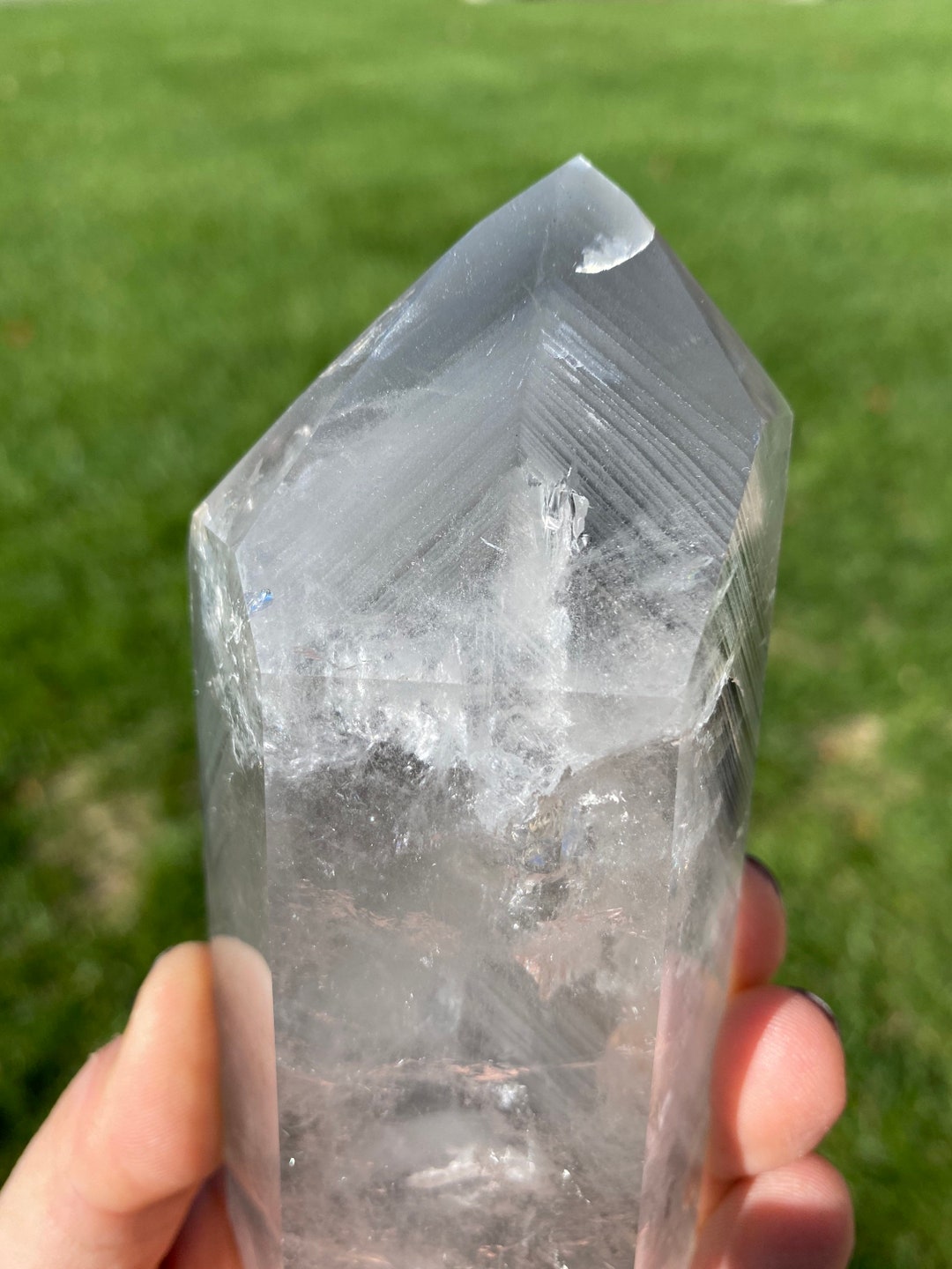 Phantom Quartz Points (2" - 6") - Polished Phantom Quartz Point - Gray ...