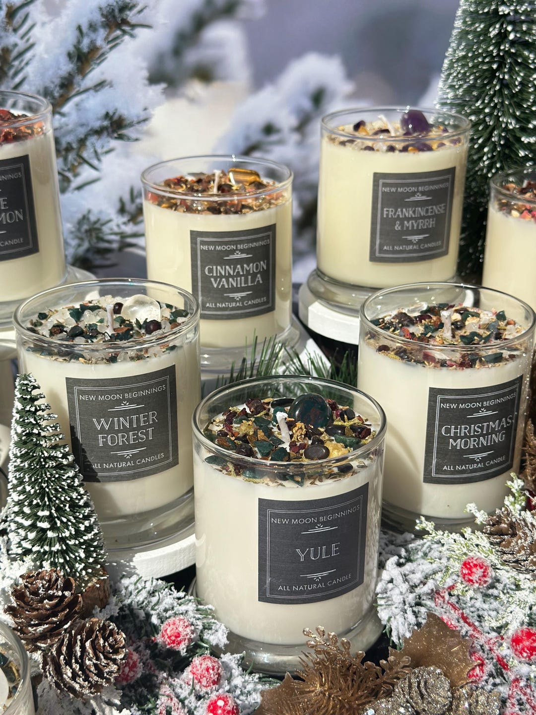 Handmade Winter & Holiday Candles - Crystal Candle - Winter and Holiday ...