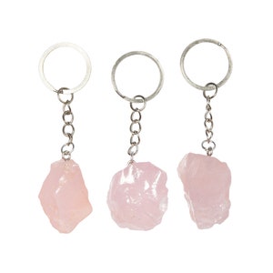 Raw Rose Quartz Crystal Keychain Rose Quartz Stone Keychain | Etsy