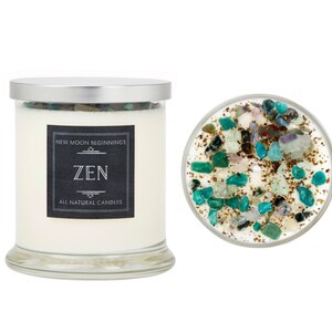 Zen Candles - Relaxation Candles - Crystal & Herb Candle - Aromatherapy ...