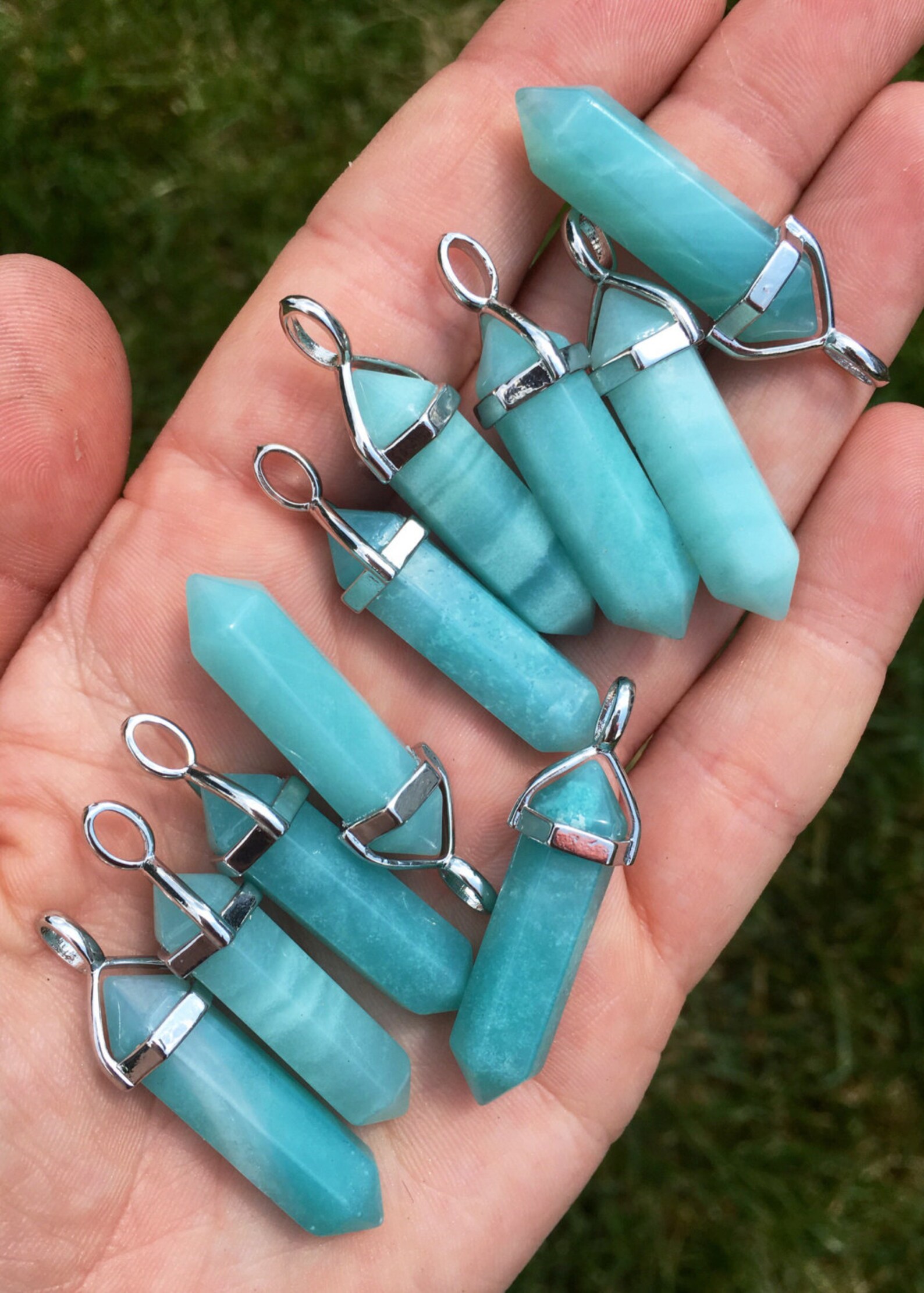 Amazonite Pendant - Amazonite Necklace - Amazonite Crystal Point ...