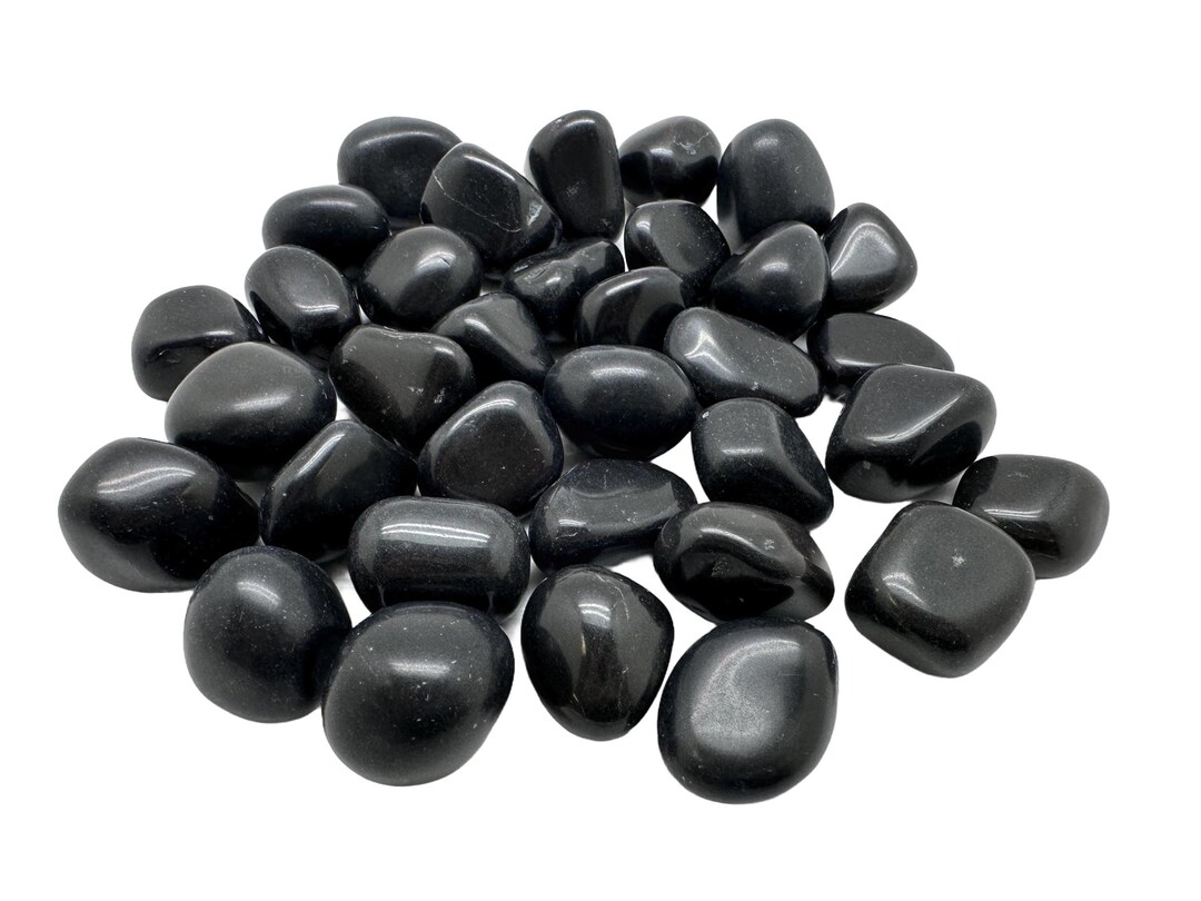 Black Tourmaline Tumbled Crystal - Chunky Matte Tourmaline - Tumbled ...