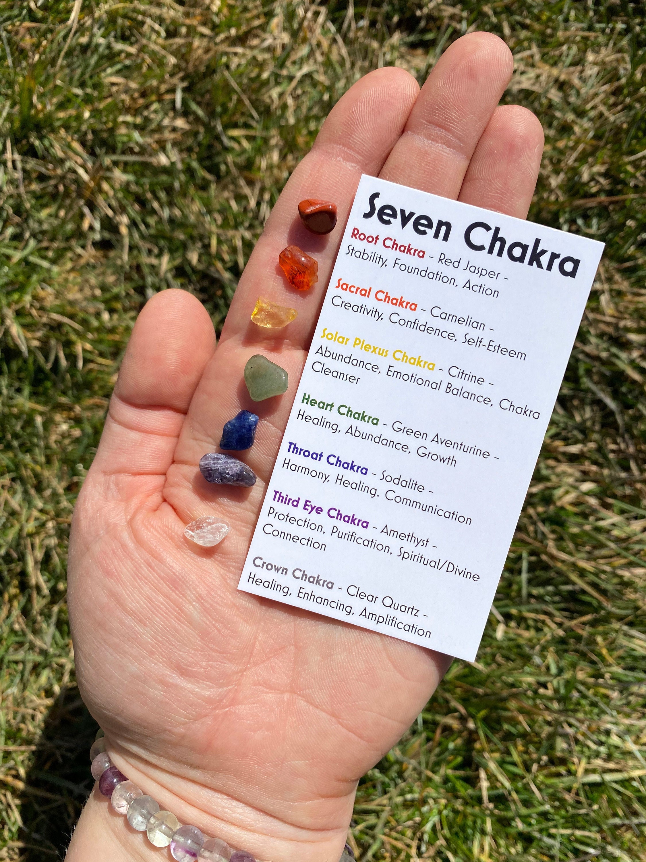 Seven Chakra Set Stone Chips 7 Chakra Crystal Set Chips - Etsy Canada