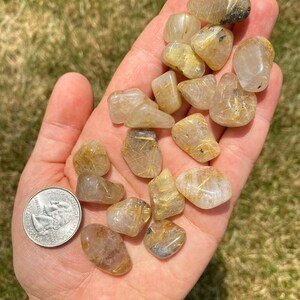 Golden Rutilated Quartz Tumbled - A Grade Rutilated Quartz - Multiple ...